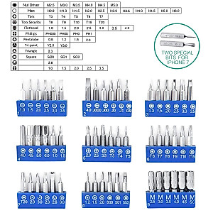 ORIA Precision Screwdriver Set, 86 in 1 Repair Tool Kit, Screwdriver Kit with Portable Bag for Game Console, Tablet, PC, Macbook and Other Electronics, Blue