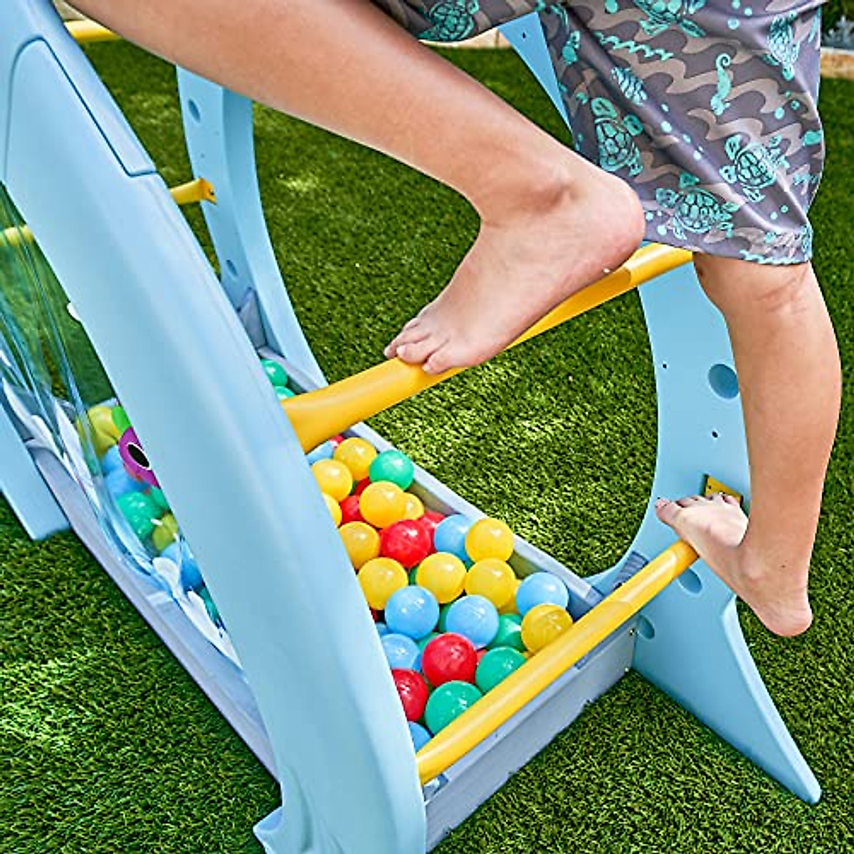 KidKraft Shark Escape Outdoor Toddler Climbing Toy with Ocean Theme Helps Build Gross Motor Skills, Gift for Ages 3-5