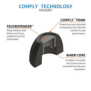 Comply TrueGrip Pro TW-200-A Replacement Earbud Tips Compatible with Anker Soundcore Liberty Air 1, 2, Life P2, Earfun Air Pro, Skullcandy Indy Sesh Sesh Evo Earphones, and More (Assorted, 3 Pairs)