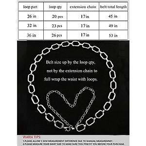 TOPACC Silver Chain Belts for Women Thick Metal Y2k Belt Circle Chains Belt for Dresses Jeans Skirt Girls Fashion