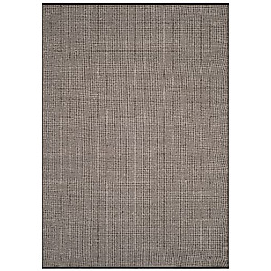 SAFAVIEH Montauk Collection Area Rug - 6' x 9', Ivory & Black, Handmade Flat Weave Cotton, Ideal for High Traffic Areas in Living Room, Bedroom (MTK345D)