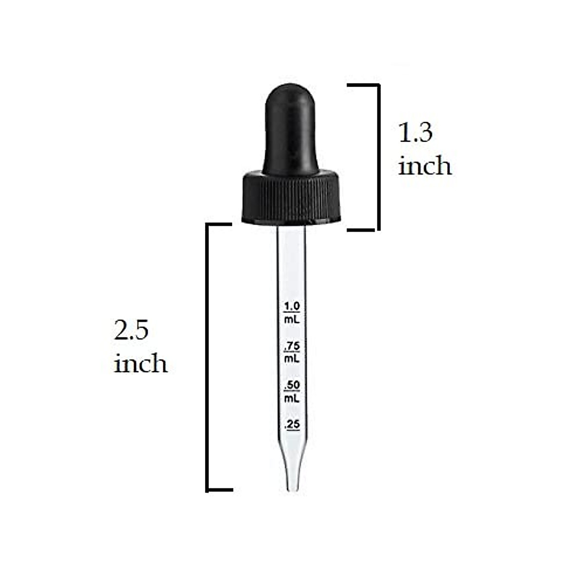 Calibrated Glass Eye Dropper Caps for 1 oz/ 30 ml Bottle fits 20-400 Neck finish (Pack of 6)