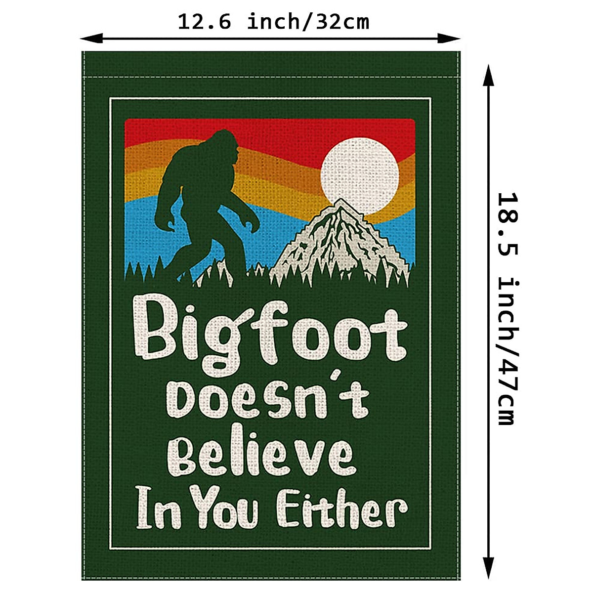 Funny Camper Garden Flags Bigfoot Doesn't Believe In You Either Vertical Double Sided Camping Trailer RV Yard Decorations 12.5x18 Inch