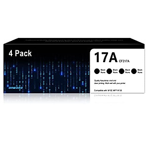 17A Toner Cartridges (4-Pack) | Replacement for HP 17A Black Toner Cartridges Works with Pro M102 Series, Pro MFP M130 Series | CF217A