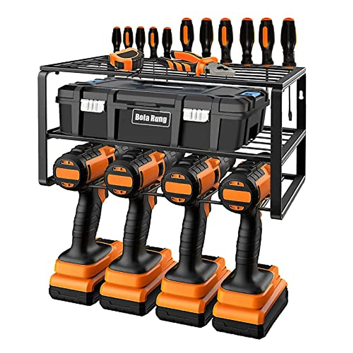 Power Tool Organizer, Drill Holder Wall Mount, Power Tool Storage Rack With Removable Design, Garage Heavy Duty Tool Shelf for Cordless Drill Storage, Gifts for Men/Dad/Grandfather