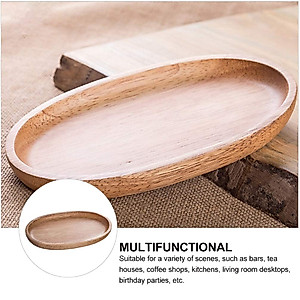 Cabilock Wooden Food Platter Oval Wood Serving Platter Tray Plate Acacia Wooden Plate for Food Party Cheese Appetizer Fruit Cake