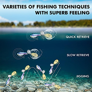 TRUSCEND Tail Spinner Fishing Lures, 2.6&quot; 0.5oz Fishing Spoons with Rotating Swimbaits for Bass Pike Walleye, Freshwater Saltwater Fishing Baits, Fishing Gifts for Men Dad