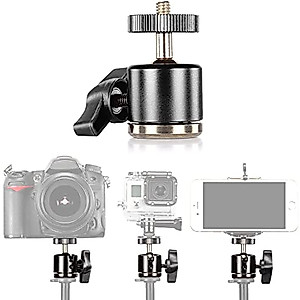 Neewer® Aluminum Alloy 360 Degree Rotating Swivel Mini Ball Head with 1/4" 3/8" Thread Base Mount for DSLR Camera Like Canon,Nikon,Sony/Camcorder/iPhone 6s/6/5S/5/4S/4,Gopro HD Hero 1/2/3/3+/4
