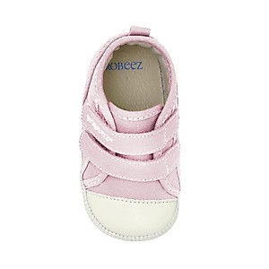 Robeez First Kicks Baby Girl and Unisex Shoes and Sneakers for Infant/Toddlers, Joleen Pink, 18-24