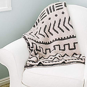 Saranoni Extra Large Throw Blanket Decorative Double-Layer Bamboo Blanket 60" x 80" (Extra Large Mudcloth)