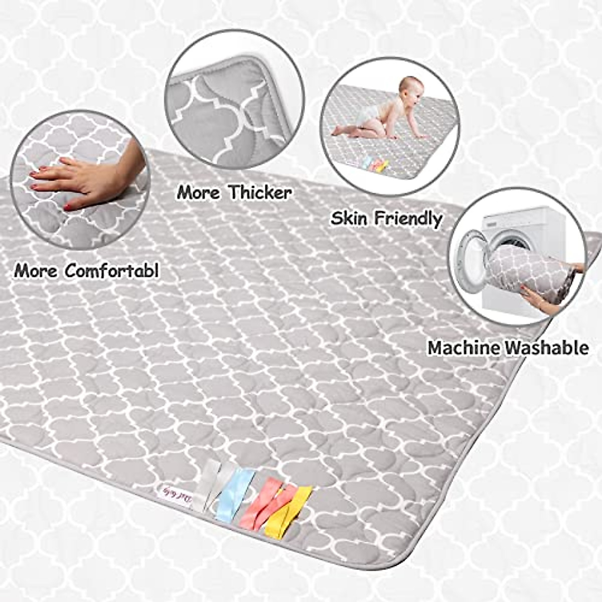 Dad-baby Playpen Mat 50x50 Play Mat for Playpen Baby Play Mats for Floor Fit for TODALE Baby Playpen,One-Piece Crawling Mat Non Slip Cushioned Baby Mats for Playing 50x50 Inches(Moroccan Gray)…