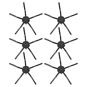 Tnfeeon Sweeping Robot Accessories for S7MaxV S7 S6 S5 S4 E Series Sweeping Robot Vacuum Silicone Side Brush Sweeper Side Brush Brush Silicone Sweeper Side Brush Replacement for S7 6PCS(Black)