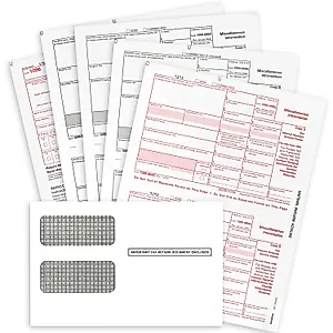 NextDayLabels 1099 MISC Forms for 2023, 4-Part Tax Forms, Vendor Kit of 25 Laser Forms and 25 Self-Seal Envelopes, Forms Designed for QuickBooks and Other Accounting Software