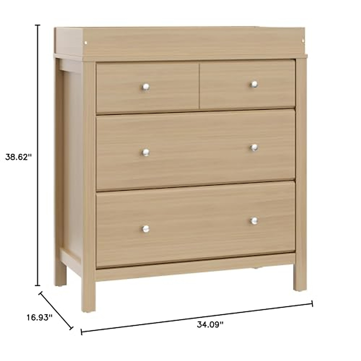 Storkcraft Carmel 3 Drawer Chest with Changing Topper (Driftwood) – GREENGUARD Gold Certified, Dresser For Nursery, 3 Drawer Dresser, Kids Dresser, Nursery Dresser Drawer Organizer, Chest of Drawers