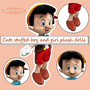 AZ-ONANZO Pinocchio Plush Toys, 12.9 Inch Cute Stuffed Boy and Girl Plush Dolls for Birthday Christmas