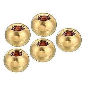 PATIKIL M5x0.8 Thread Cap Nuts Knob, 5 Pack Brass Ball Lamp Decoration Screw Caps Nut for Furniture Lighting