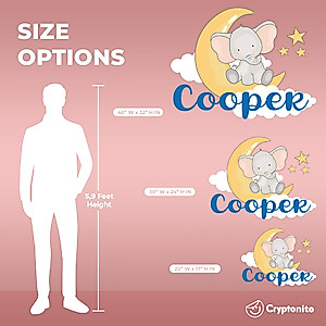 Personalized Name Elephant Family Decals I Baby Girl Nursery Decor I Elephant Decor Baby Shower I Pink Elephant Wall Decor for Girls Room I Baby Room Decor I Multiple Size & Color Options