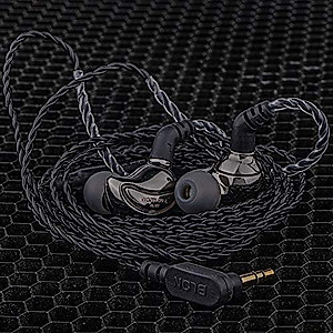 Linsoul BLON BL01 10mm Biology Fiber Diaphragm Driver HiFi in-Ear Earphone with 0.78mm 2Pin Detachable Cable (with mic, Black)