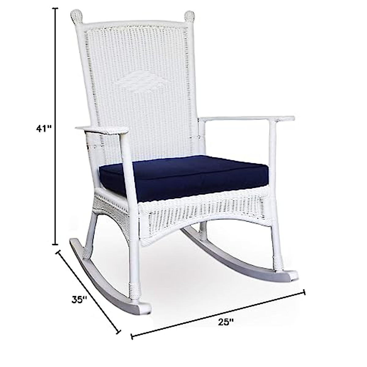 Tortuga Outdoor Portside Classic Rocking Chair, White Coastal