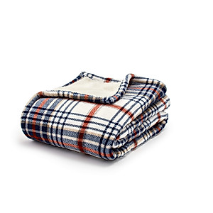 Eddie Bauer | Smart Heated Electric Throw Blanket - Reversible Sherpa - Wi-Fi Enabled - Compatible with Alexa, Google, iOS, Android - Plaid Blue