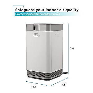 Electrostatic Precipitator Air Purifier, Rid Your Home of Pollutants, Pet Dander, & Pollen, Superb Functionality and 4-stage Filtration System, BAPUV350