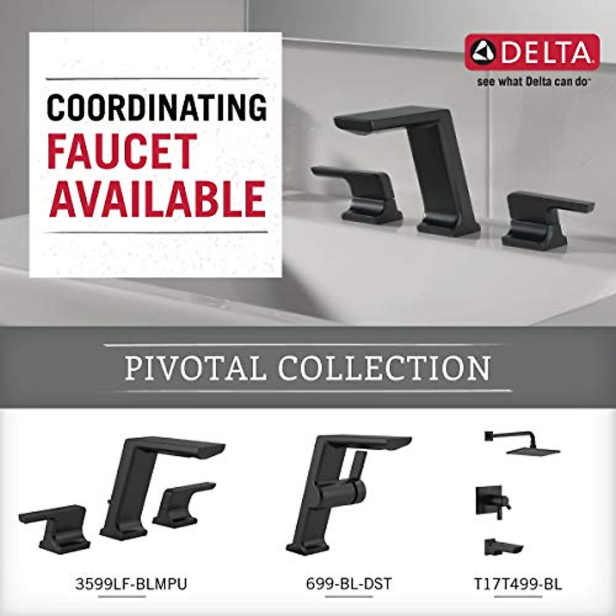 Delta Faucet 79936-BL Pivotal Wall Mounted Double Towel Hook in Matte Black, Bathroom Accessories