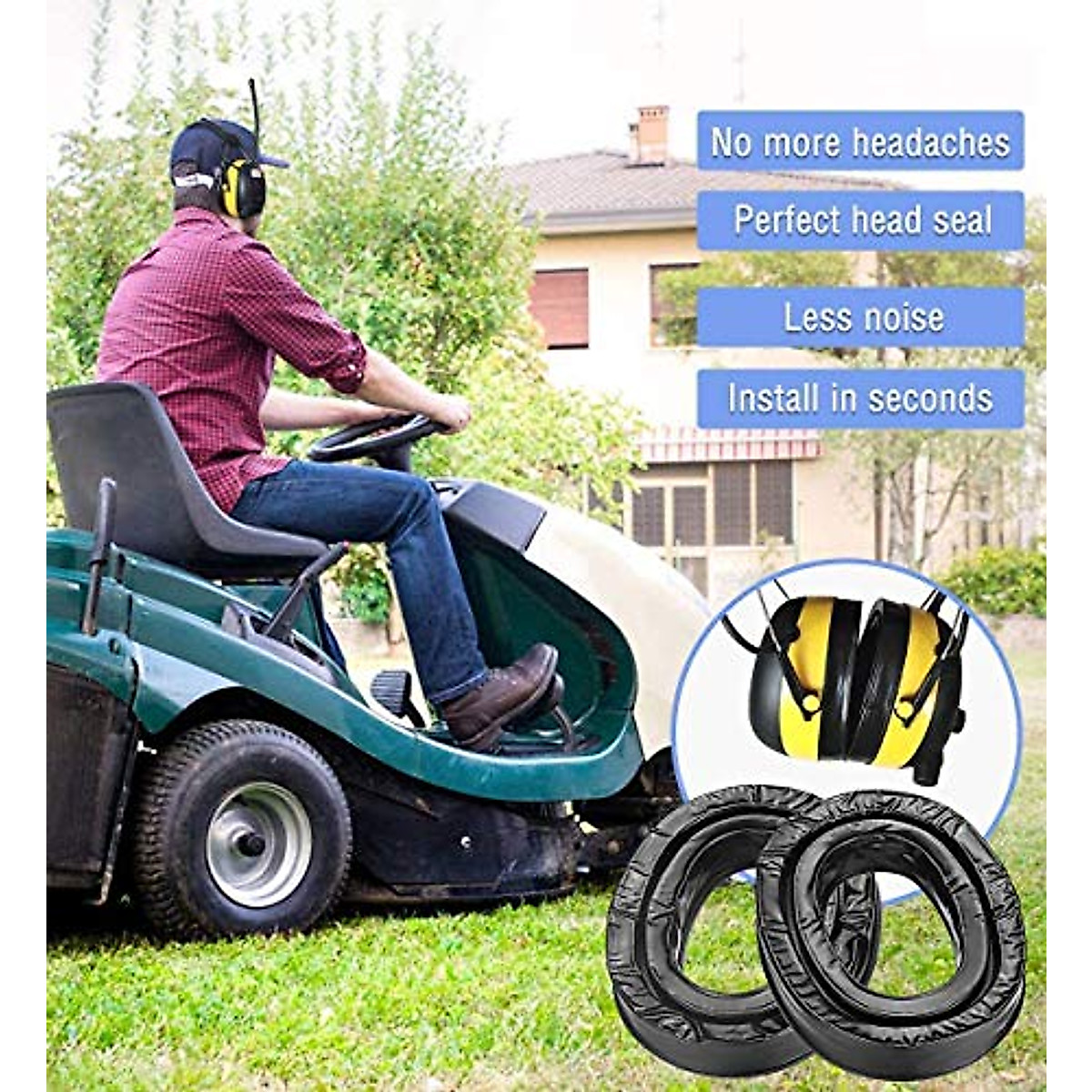 PROHEAR 033 Upgraded Bluetooth Hearing Protection Headphones - Black GEP01 Gel Ear Pads (Upgraded) for 3M PELTOR Headsets