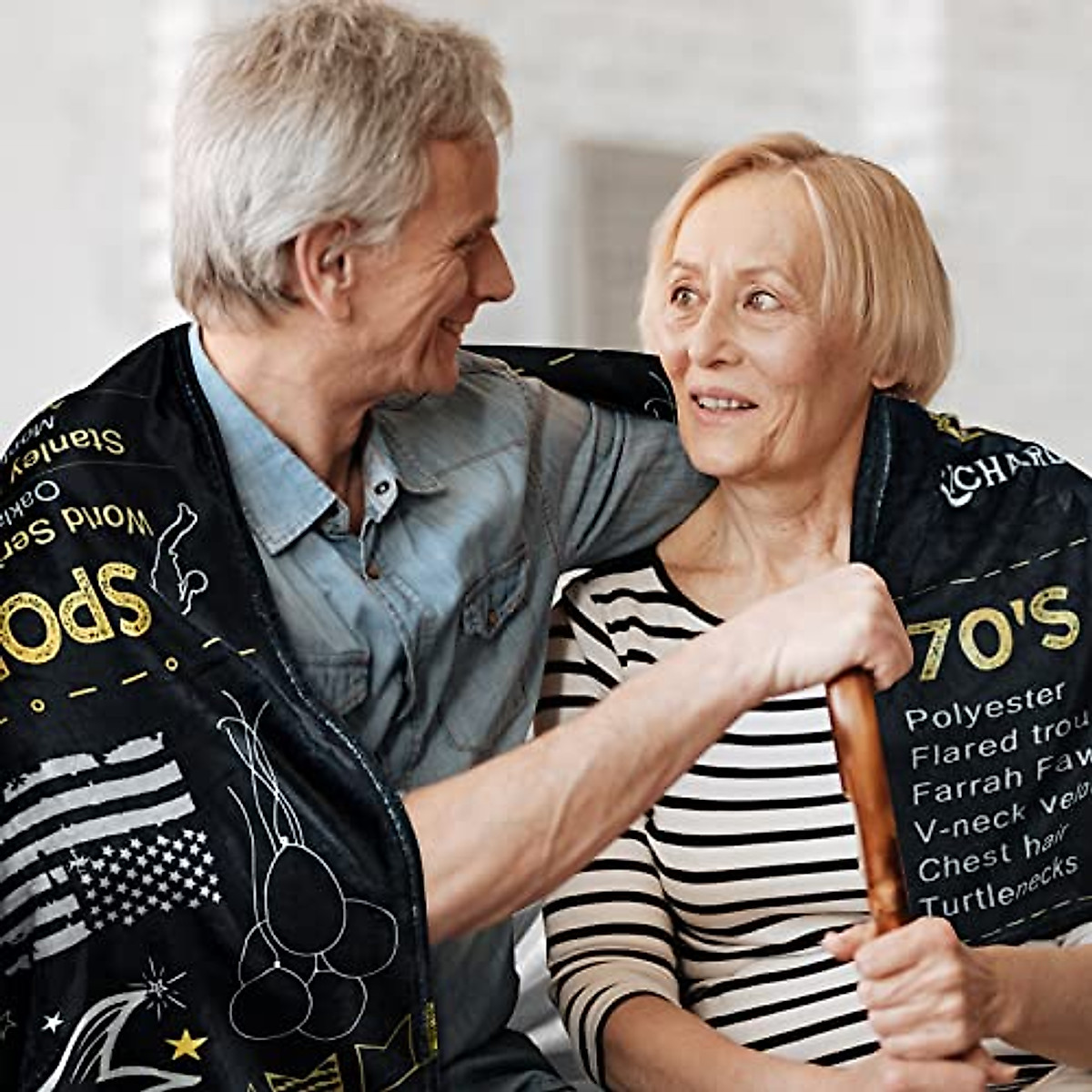 50th Anniversary Blanket Gifts Gift for 50th Wedding Anniversary Golden 50 Years of Marriage Gifts for Couple Wife Husband Dad Mom Parents Grandpa Grandma Grandparents Back in 1973 Blanket 60Lx50W