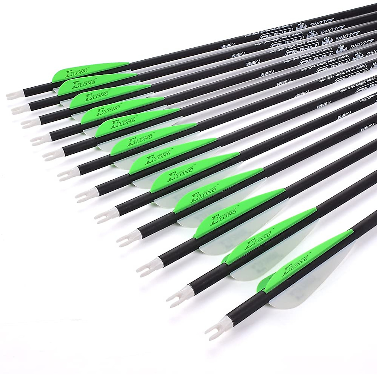 Archery Bow Carbon Arrow Hunting Target Practice Arrows 26 Inch with Removable Tips for Compound & Recurve Bow Spine 500 12PCS Pack