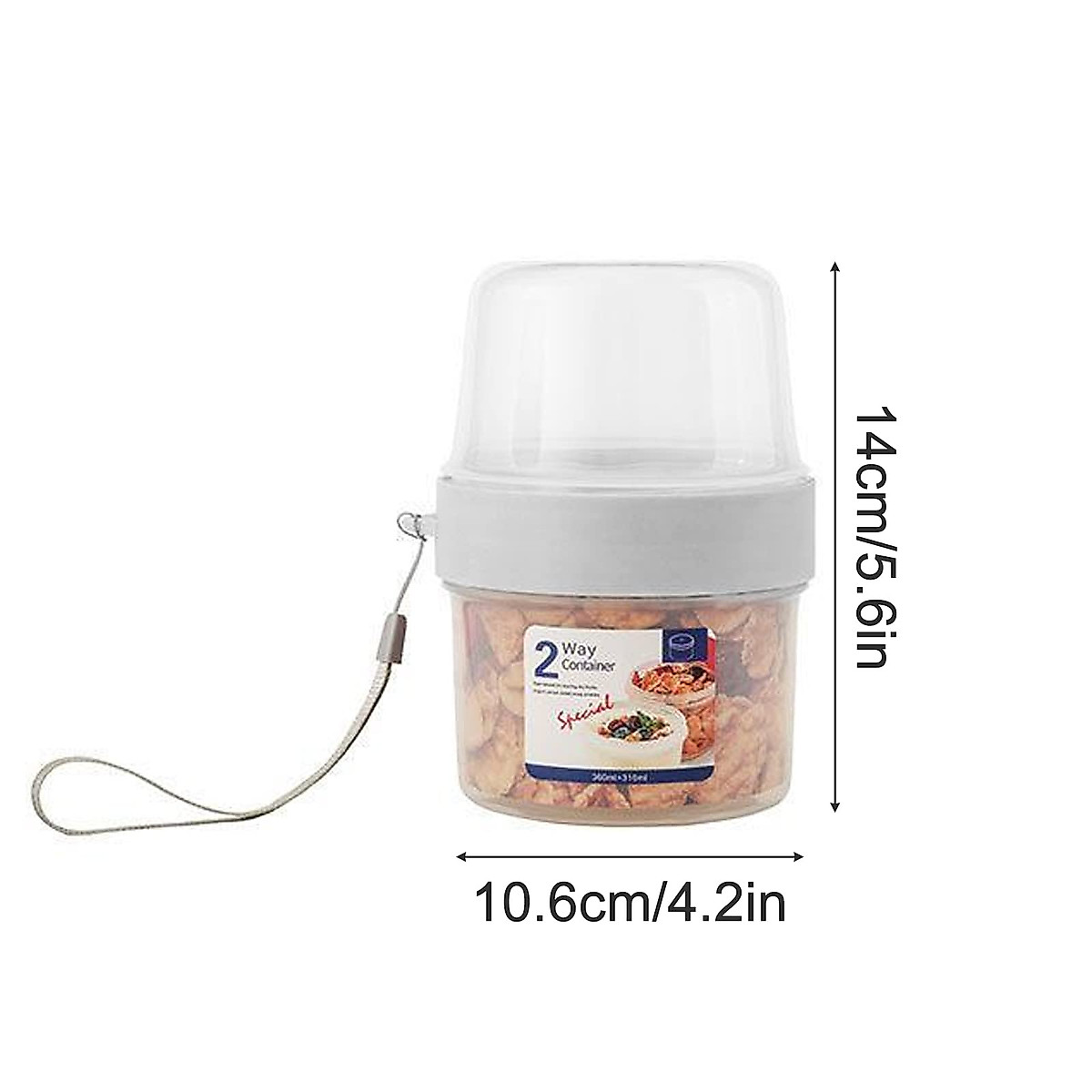 Lrnn Portable Cereal Cup Breakfast On The Go Cups Sealed Double Layer Food Storage Containers for Yogurt Fruit Breakfast Oatmeal (310+360ml)