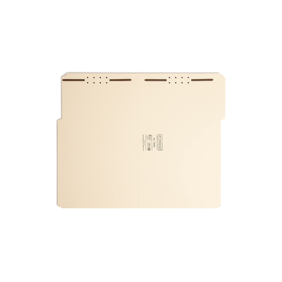 Smead Heavy-Duty Fastener File Folder, 2 Fasteners, 1/3-Cut Tab, Legal Size, Manila, 50 per Box (19600)