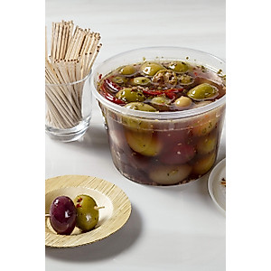 QQOUTLET Microwavable Hot and Cold Translucent Plastic Deli Food Storage Container with Lid, 16-Ounce (50-Pack)