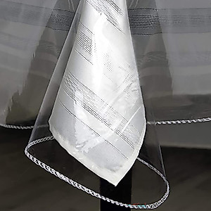 FeelingWarm Clear Table Protector Clear Tablecloth Cover Transparent Plastic Vinyl Kitchen Waterproof Protector 54 x 72 Inch, Rectangle