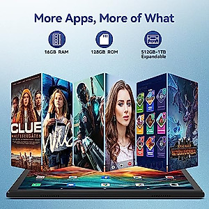 Tablet 2023 Latest Android 12 Tablet 128GB + 16GB (8+8 Expand) Large Storage, 2 in 1 Tablet with Keyboard, Octa-Core Processor, Tablet 10 Inch Screen, 5G WIFI Tablet Bluetooth/Mouse/Case/13MP Camera