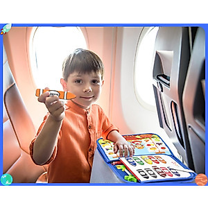 14 Pages Busy Board for Toddlers 2-4,Montessori Travel Toy for Plane/Car,Educational Sensory Toy for Toddlers 1-3,Preschool Activities Board for Developing Fine Motor Skills,Gift for Boys/Girls