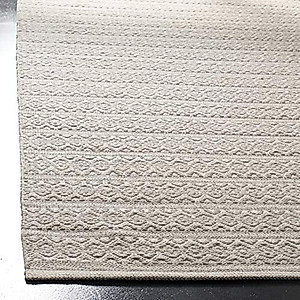 SAFAVIEH Montauk Collection Accent Rug - 3' x 5', Ivory & Grey, Handmade Flat Weave Boho Farmhouse Cotton, Ideal for High Traffic Areas in Entryway, Living Room, Bedroom (MTK341A)