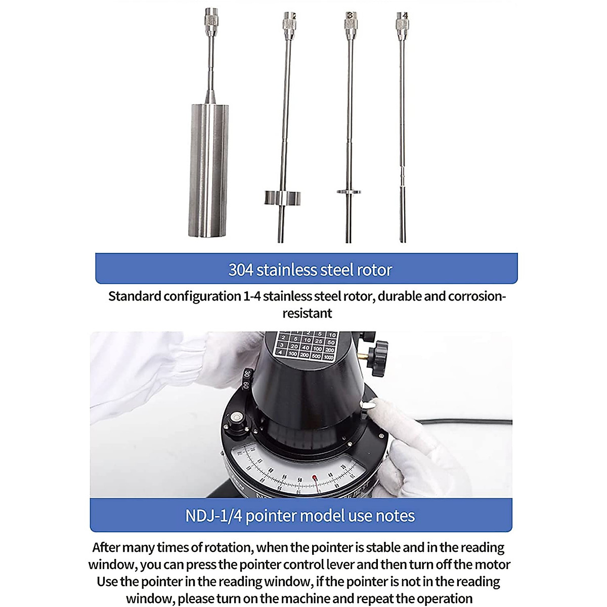 Portable Rotary Viscometer, Digital Rotary Viscometer 10-100,000mPa.S, Digital Viscosity Meter Tester, Fluidimeter Meter, Newton Liquid Viscometer, Viscosity Tester, Lab Viscometer, for Paint Finishes