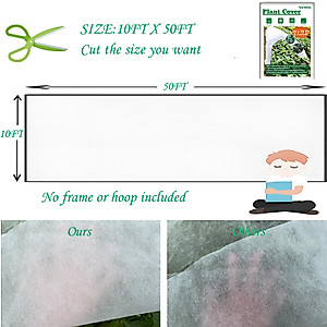 Garutom Plant Covers Freeze Protection 10ft x 50ft 1.1 oz Frost Cloth Plant Freeze Protection, Frost Blankets for Outdoor Plants Winter or Floating Row Covers Shade Cloth for Gardens, Vegetables
