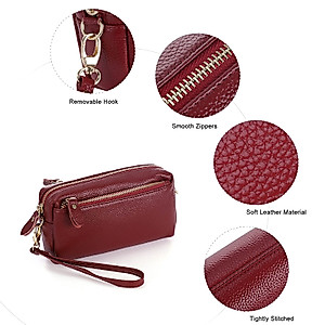 Phenas Small Leather Crossbody Bag CellPhone Purse Mini Shoulder Handbag with Wristlet Clutch Purse for Women Girls