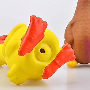 Gazechimp 2Pcs Shrilling Screaming Rubber Chicken Pet Dog Toy Squeaker Chew Gifts