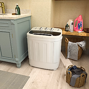 ZENY Portable Clothes Washing Machine Mini Twin Tub Washing Machine 13lbs Capacity with Spin Dryer,Compact Washer and Dryer Combo Lightweight Small Laundry Washer for Home,Apartments, Dorm Rooms,RV