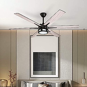 Honeywell Ceiling Fans Kaliza, 56 Inch Indoor Modern LED Ceiling Fan with Light and Remote Control, Dual Mounting Options, 6 Blades with Dual Finish, Reversible Motor - 51036-01 - (Bronze)