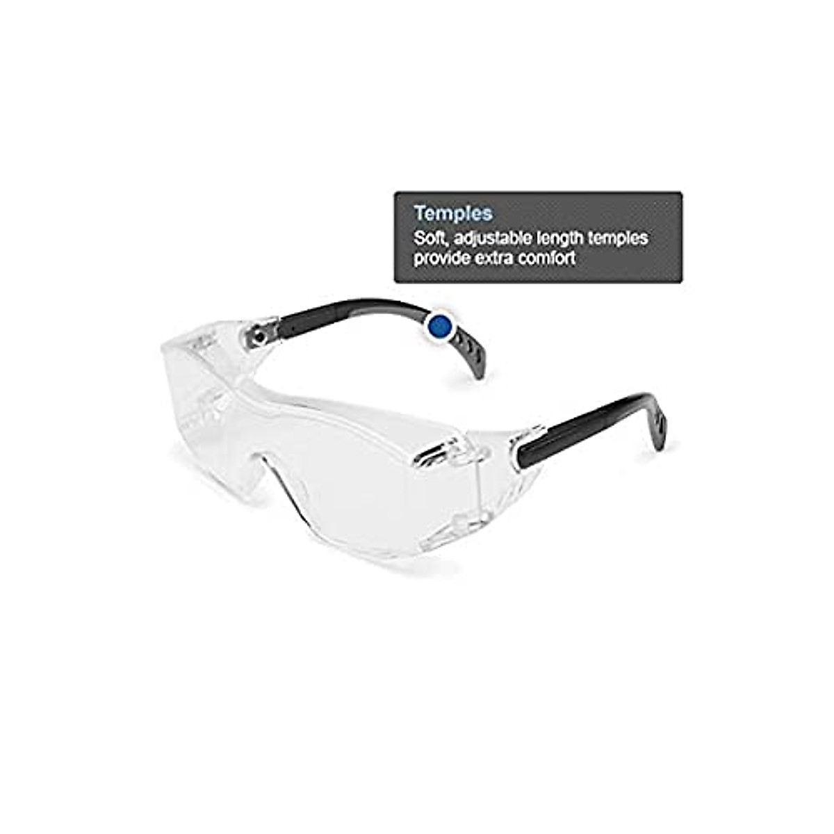 Gateway Safety 6966 Cover2 Safety Glasses Protective Eye Wear - Over-The-Glass (OTG), IR Filter Shade 5.0 Lens, Black Temple