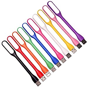 EBYPHAN Mini USB Light for Keyboard, Flexible USB Laptop Light, Adjustable USB Lamp for Notebook Computer(Gooseneck Structure, LED Lighting Source, 10-Pack)