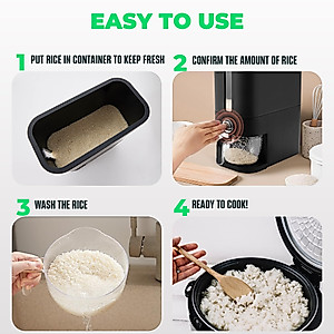 Rice Dispenser 20 lbs I Rice Storage Container 20 lbs with Sponge, Scoop & Rice Measuring Cup I Airtight Rice Container with Lid I Best Food Dispenser Rice Bucket I Cereal Dispenser for Pantry