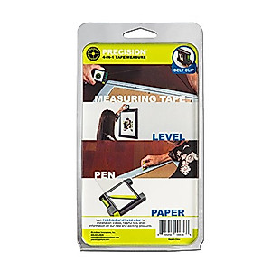 Precision 4-in1 Tape Measure with Level, Paper & Pen