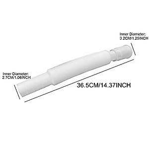 YIOVVOM 1-1/4 Inch Angle Simple Flexible and Expandable Drain Pipe Tube S Trap, Universal Plastic Angle Simple Extension Tube for Kitchen Bathroom Sink Sewer Drain Wash Basin Bathroom Sink Tube