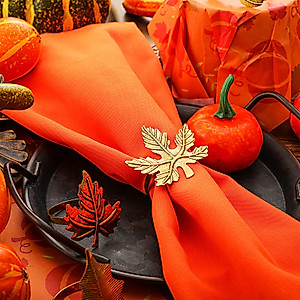 WILLBOND 12 Pcs Thanksgiving Napkin Ring Set Pumpkin Napkin Holders Fall Napkin Rings Fall Leaf Napkin Rings Alloy Napkin Holder Buckle for Halloween Home Party Table Decor Wedding Supplies(Classic)