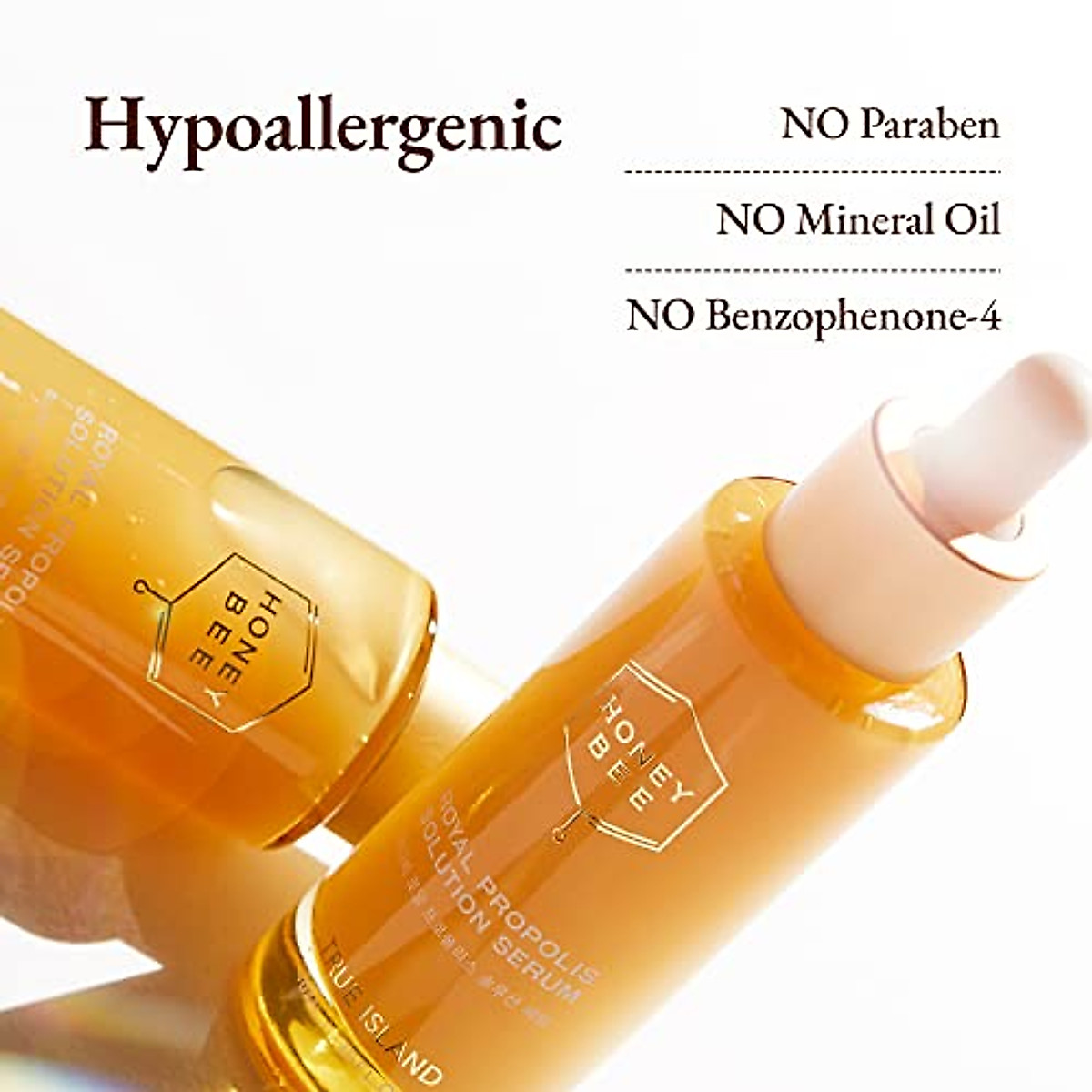 TRUE ISLAND Honey Bee Royal Propolis Serum | Korean Face Serum for Dry Skin & Sensitive Skin | Hydrating Serum for Face Skin Care | Korean Essence for Face Beauty Serum (Pack of 1, 1.35 Fl. oz)