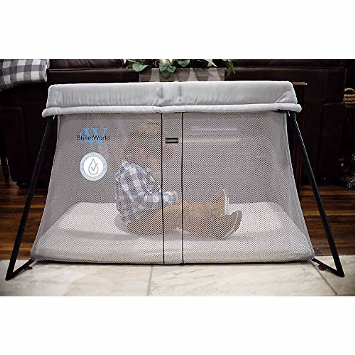 SheetWorld Baby Fitted Playard Sheet Fits BabyBjorn Travel Crib 24 x 42 inches, 100% Cotton Woven Sheet, Unisex Boy Girl, Baby Cars & Trucks, Made in USA